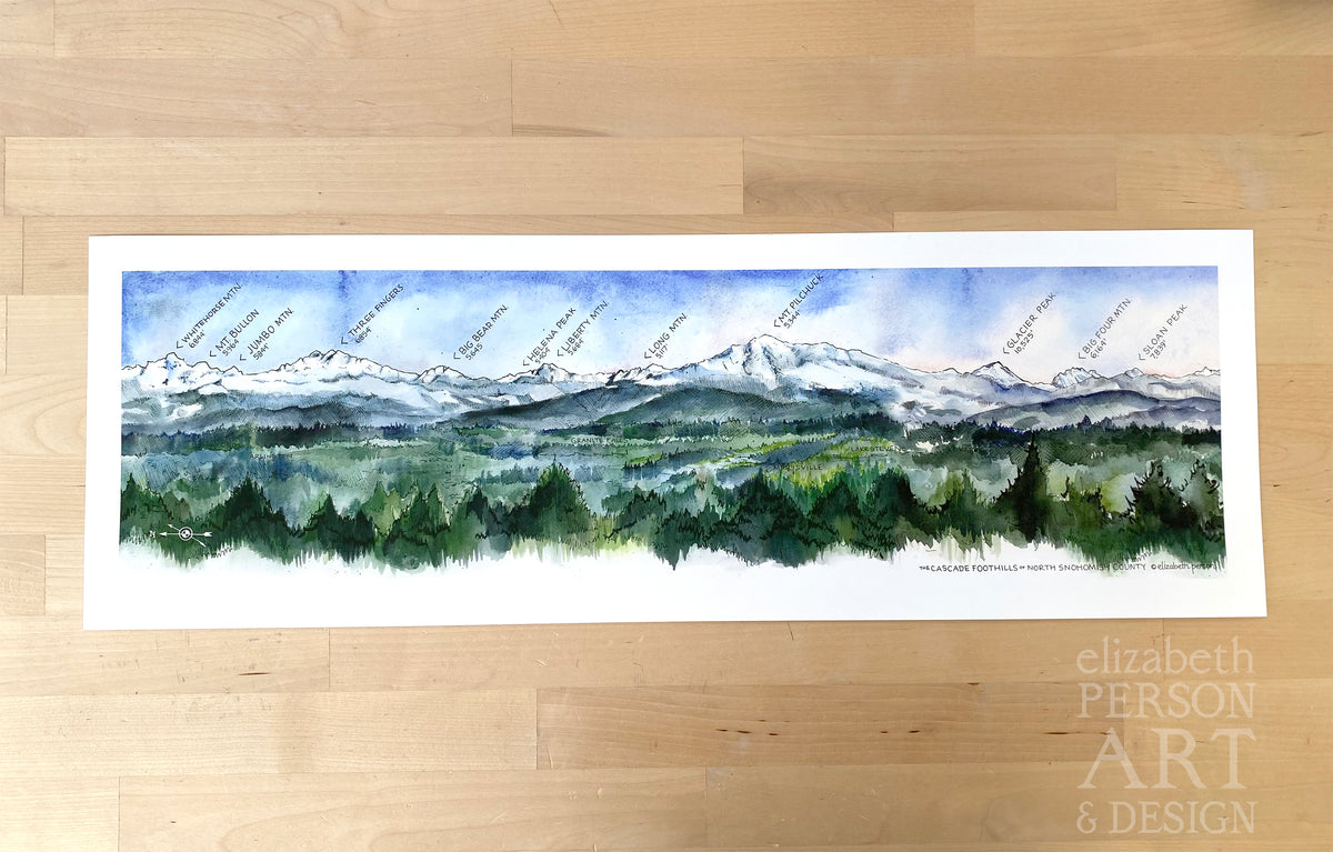 North Snohomish County Cascades Art Print – Elizabeth Person Art