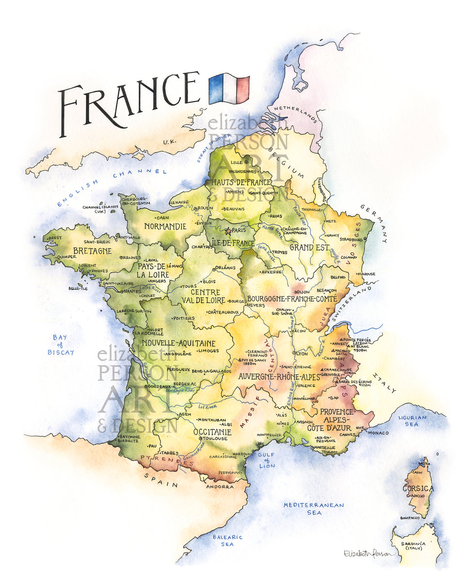 Political Map Of France Hd