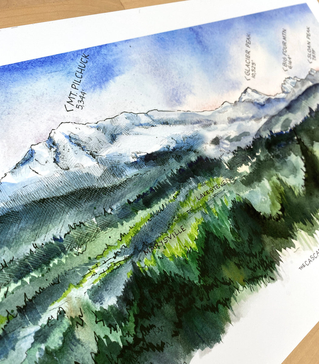 North Snohomish County Cascades Art Print – Elizabeth Person Art