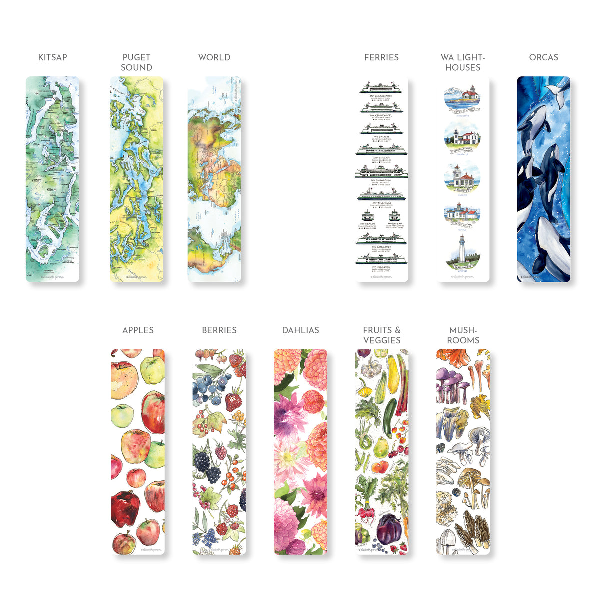 10 Bookmarks - Your Choice – Elizabeth Person Art