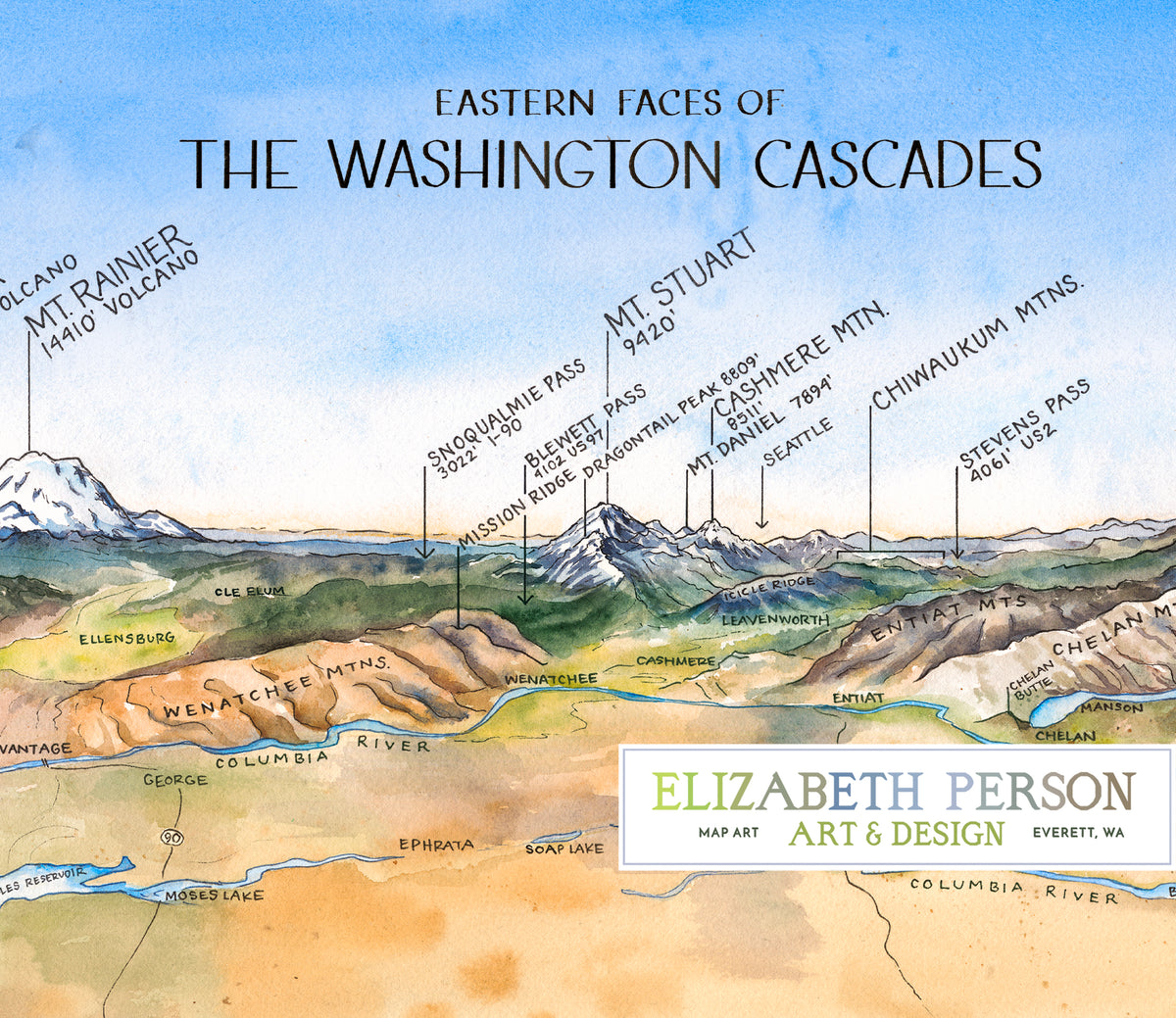 The Eastern Faces of the Washington Cascades Mountains Art Print ...