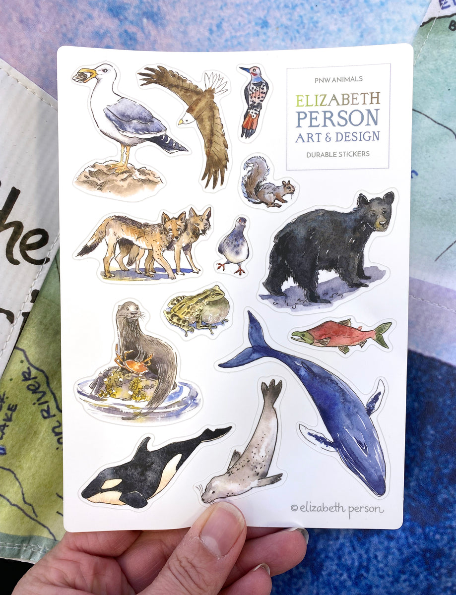 PNW Animals Sticker Sheet – Elizabeth Person Art & Design