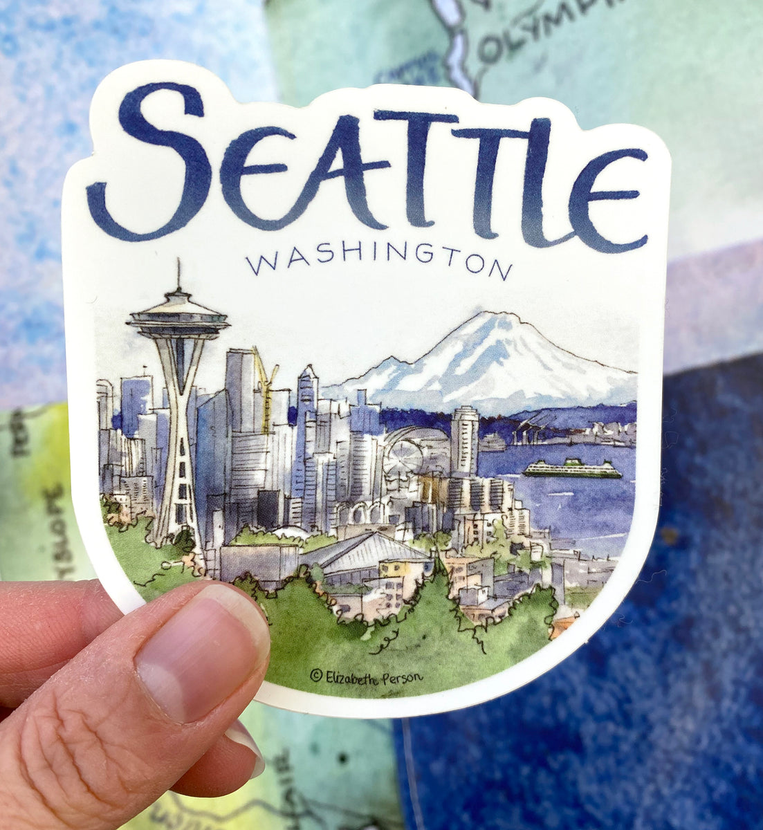 Seattle Vinyl Sticker – Elizabeth Person Art & Design