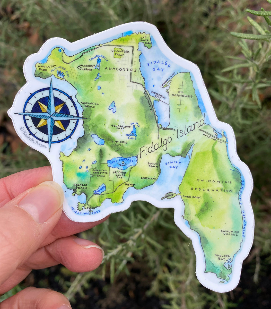 Fidalgo Island Vinyl Sticker – Elizabeth Person Art