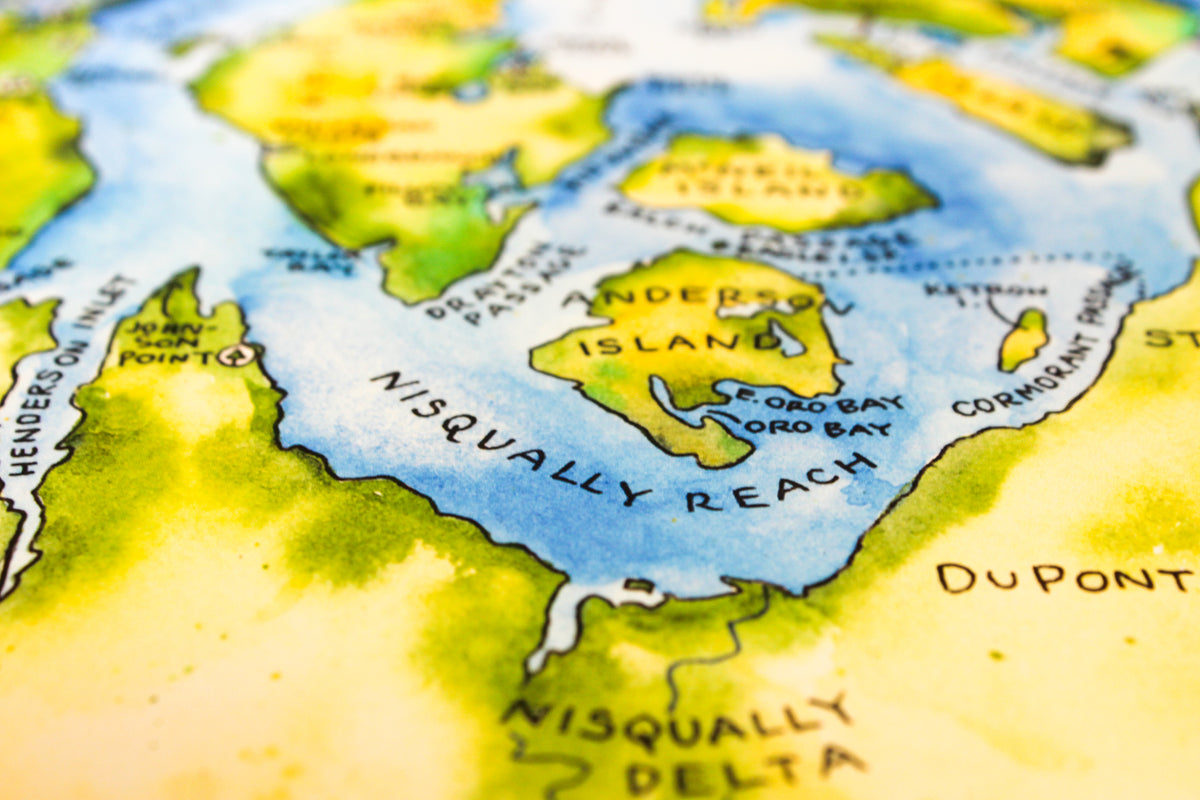 South Sound Map Art Print – Elizabeth Person Art & Design