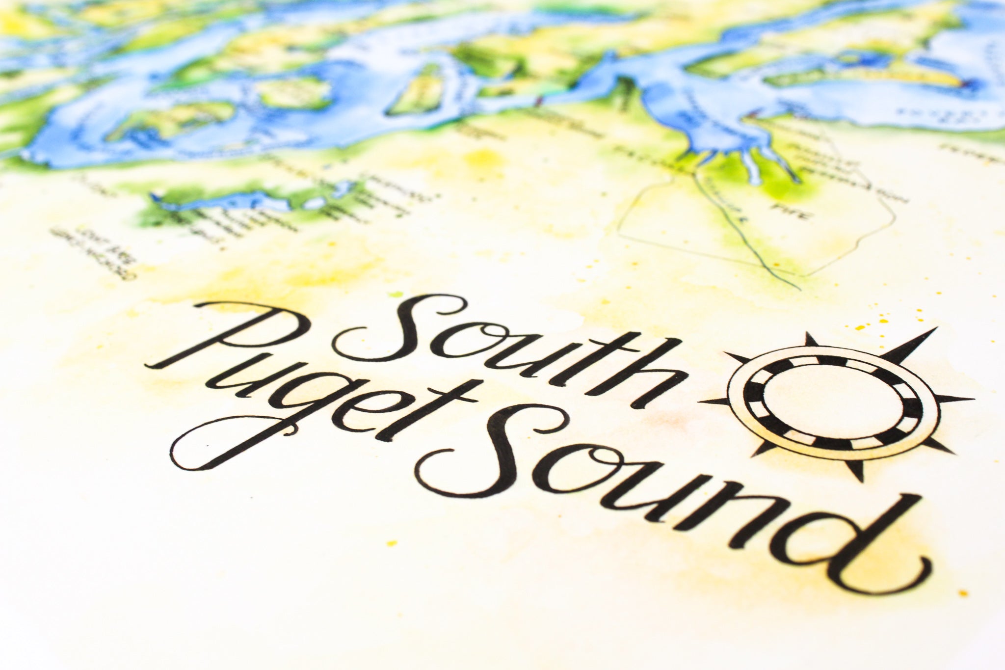 South Sound Map Art Print – Elizabeth Person Art & Design