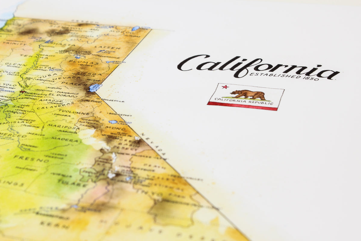 California State Map Watercolor Illustration – Elizabeth Person Art
