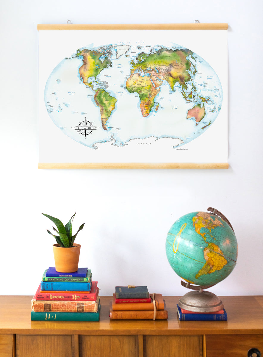 World Jumbo Vinyl Map – Elizabeth Person Art