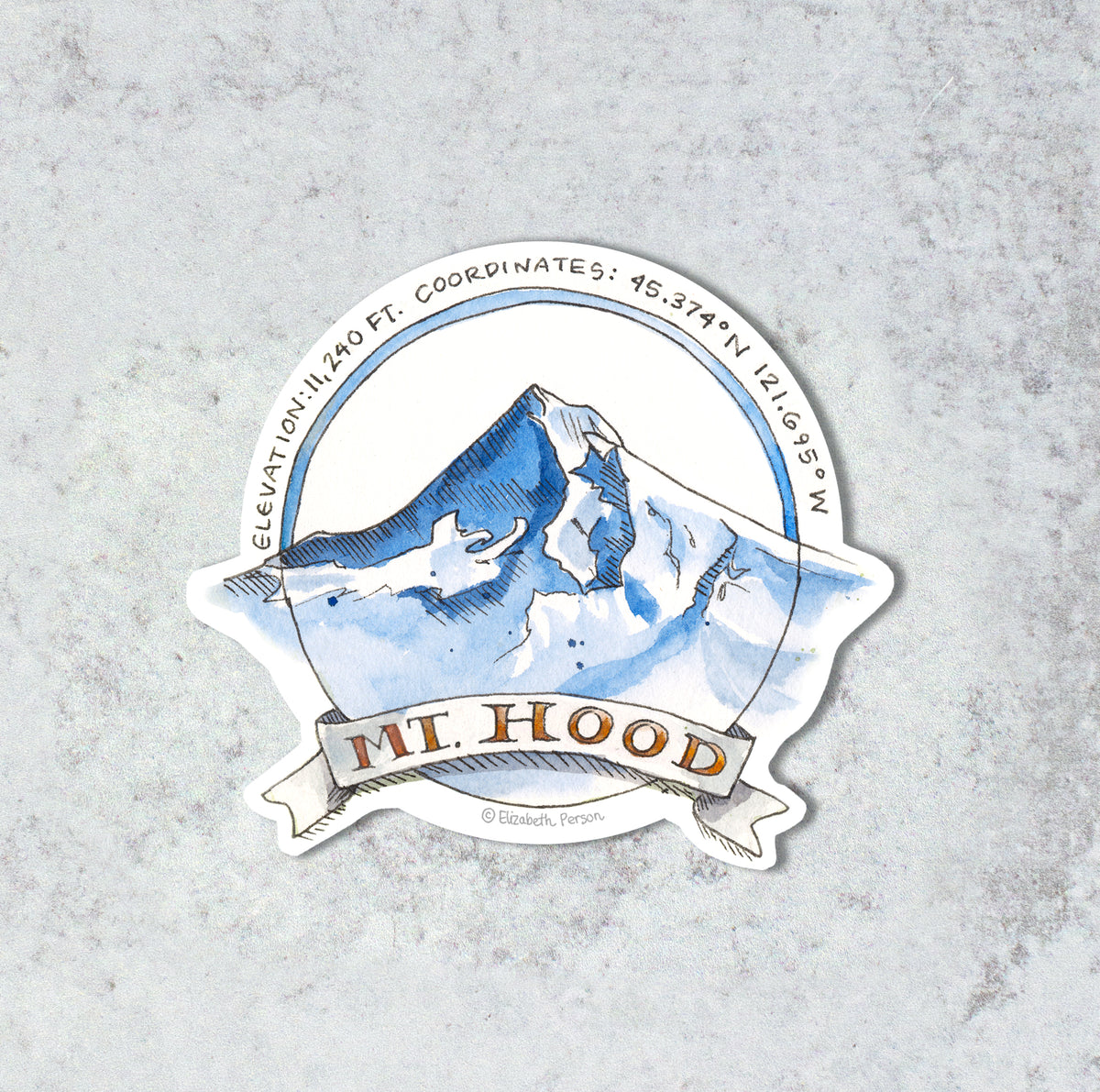 Mt. Hood Vinyl Sticker – Elizabeth Person Art