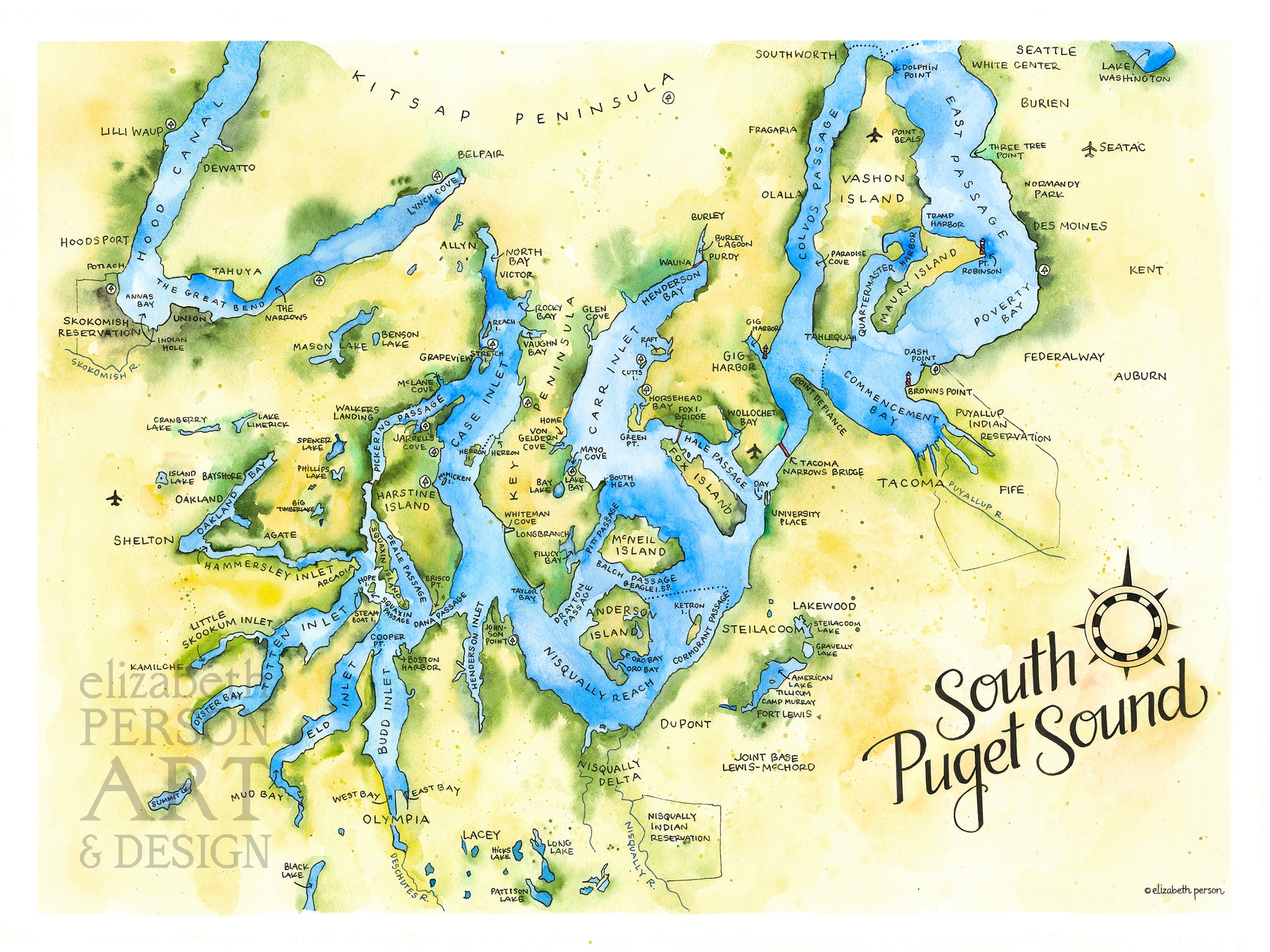 Puget Sound Map Location Vintage Map Of Puget Sound Hi Res Stock
