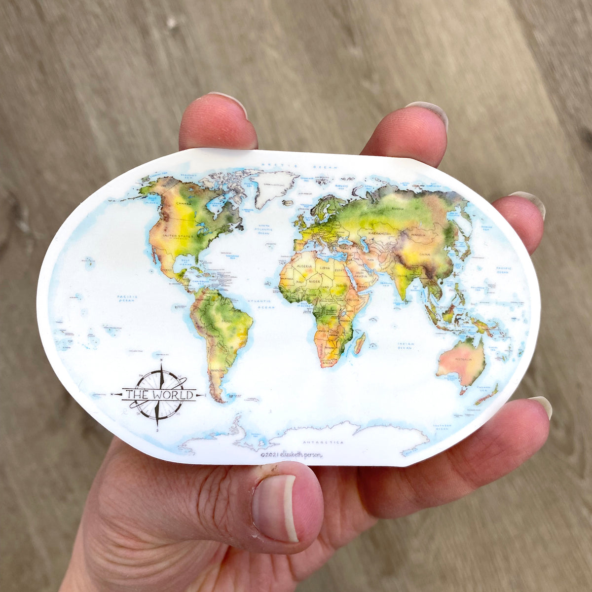 World Map Vinyl Sticker – Elizabeth Person Art