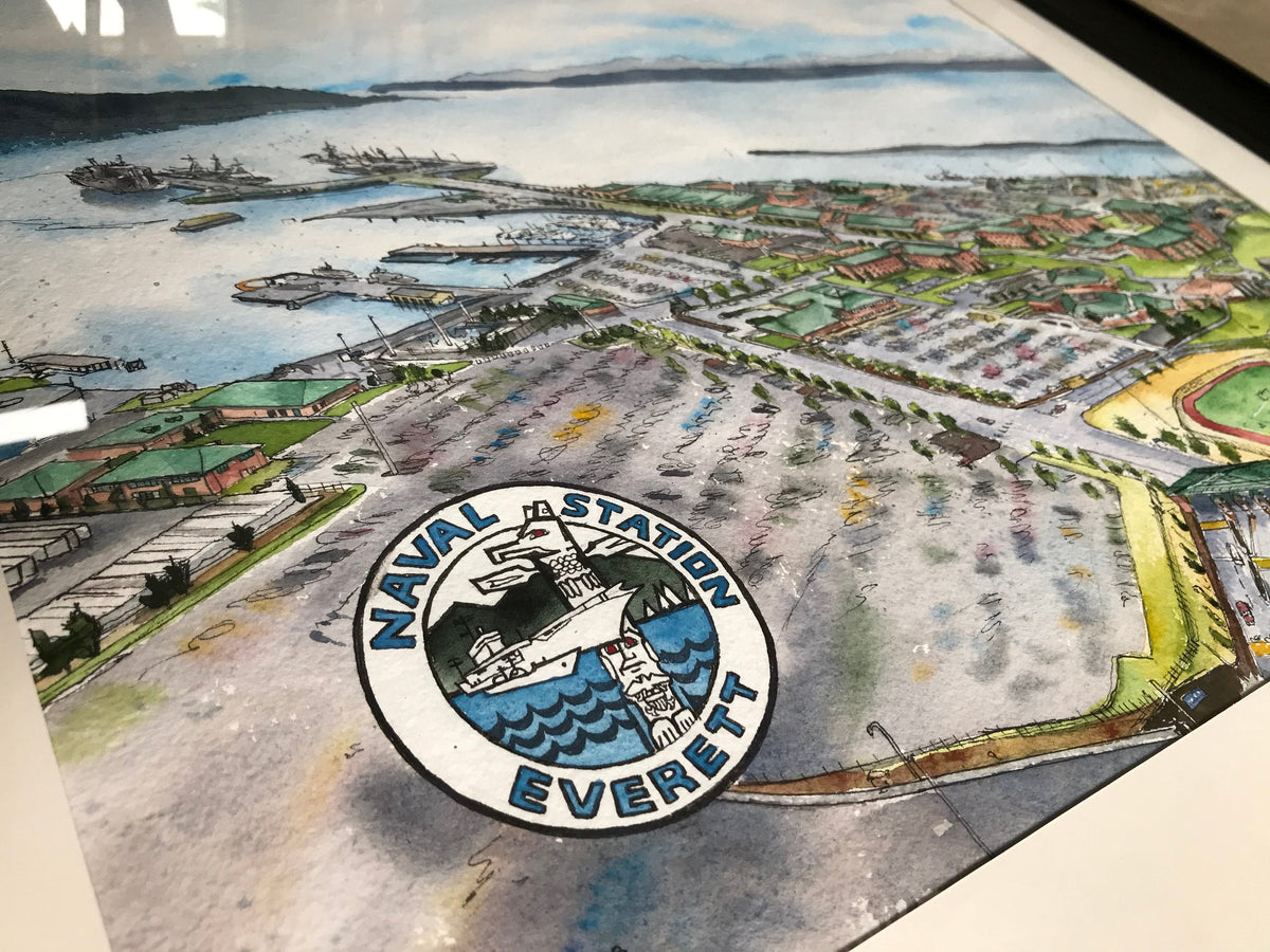 Naval Station Everett Map Art Print – Elizabeth Person Art