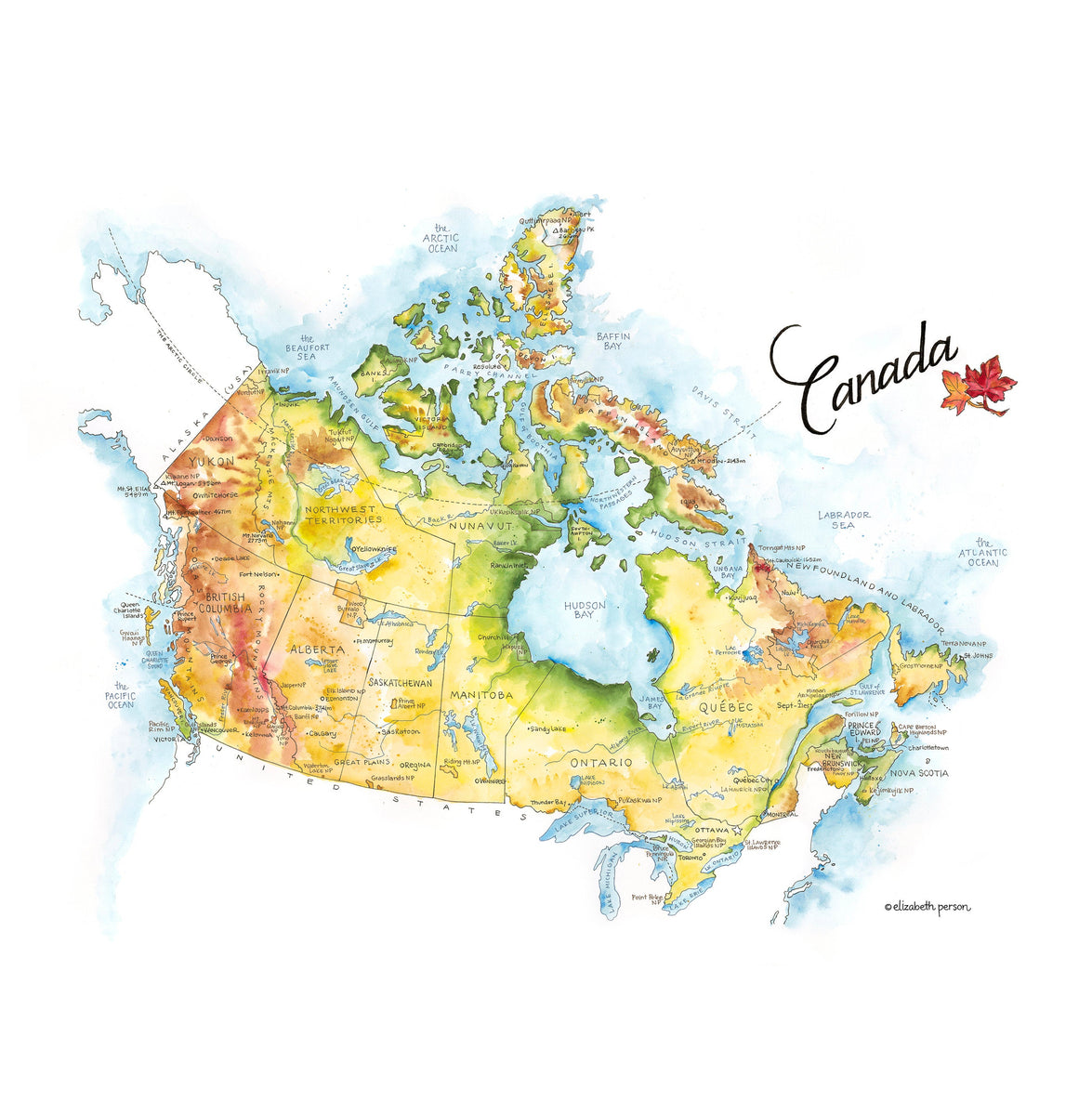 Canada Map Art Print – Elizabeth Person Art