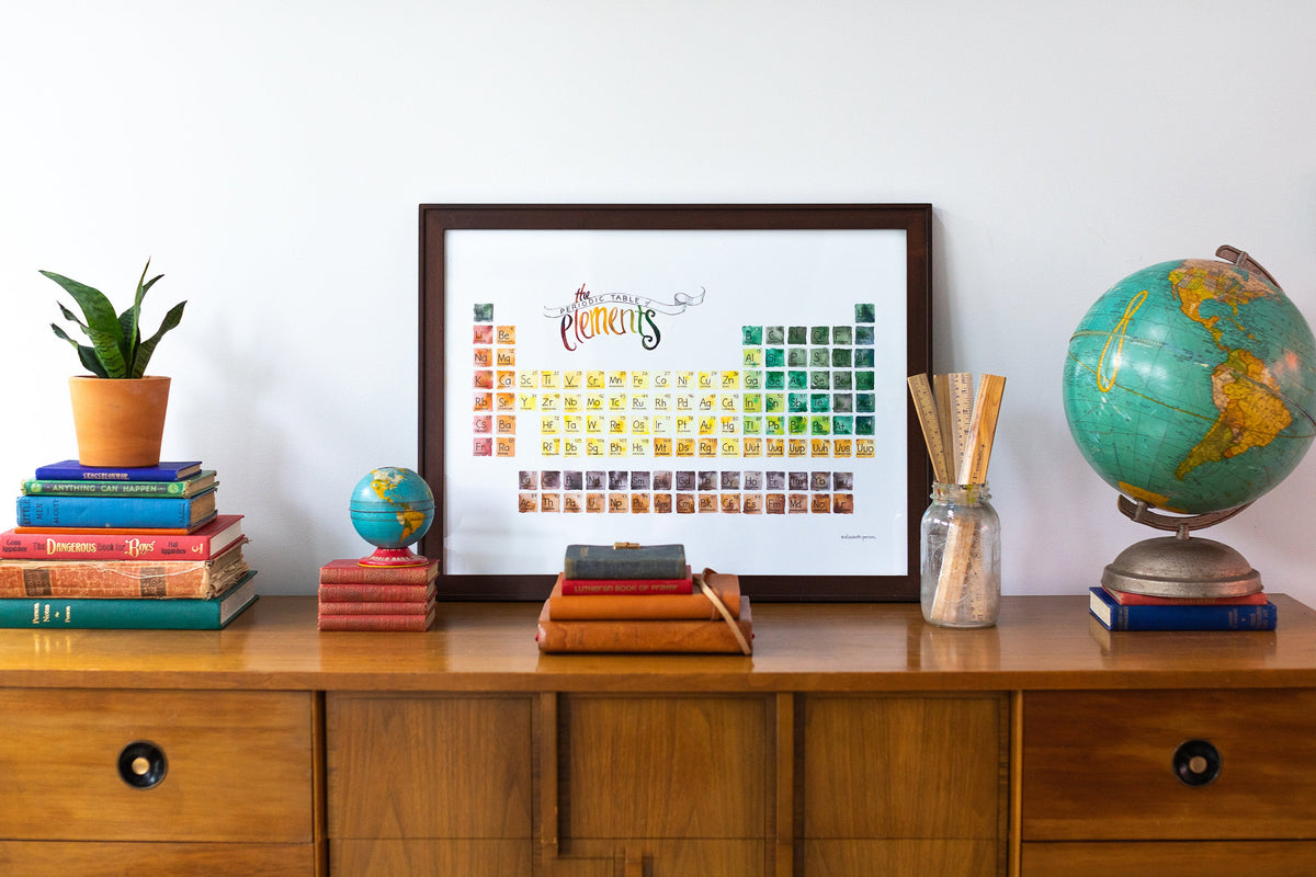 The Periodic Table of Elements Watercolor Art Print – Elizabeth Person ...