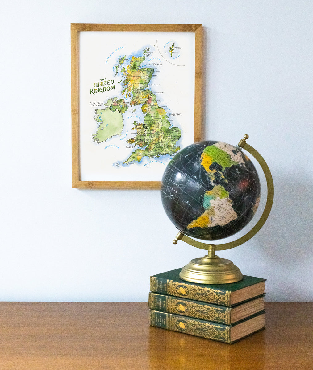 United Kingdom Watercolor Map Art Print – Elizabeth Person Art & Design