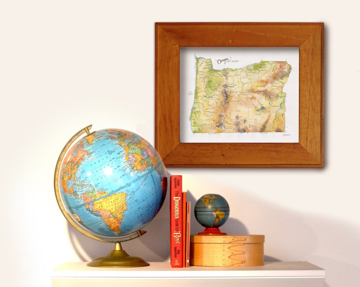 Oregon State Map Art Print – Elizabeth Person Art